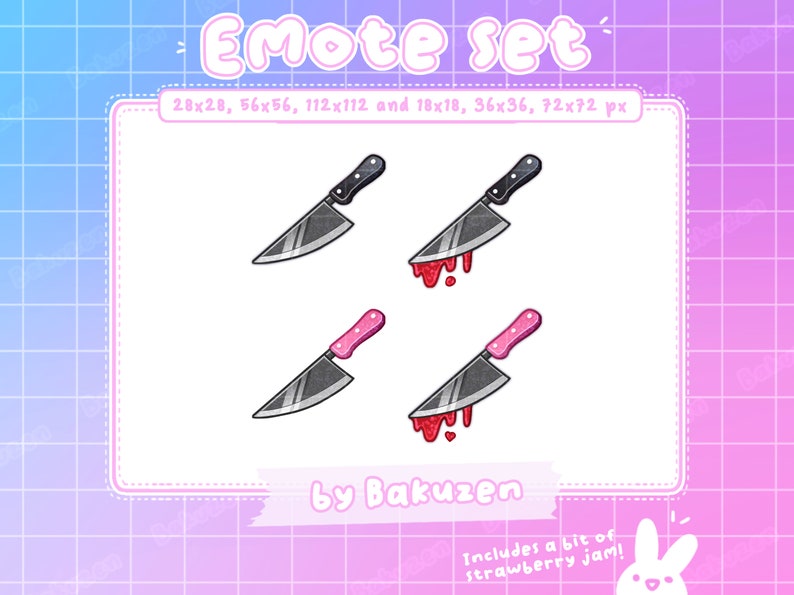 Bloody Knife Emote Sub/cheer/bit Badges for Twitch (clean & With ...