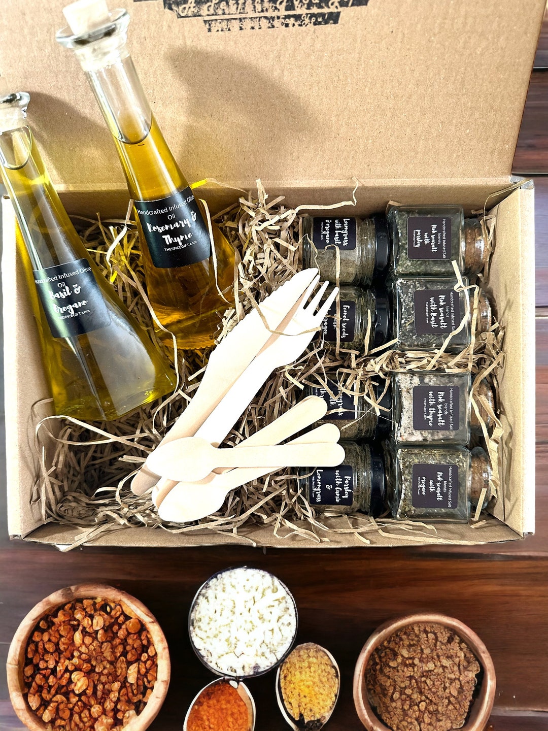Food Gift Secret Essentials Spice Set Infused Olive Oil , Seasoning ...
