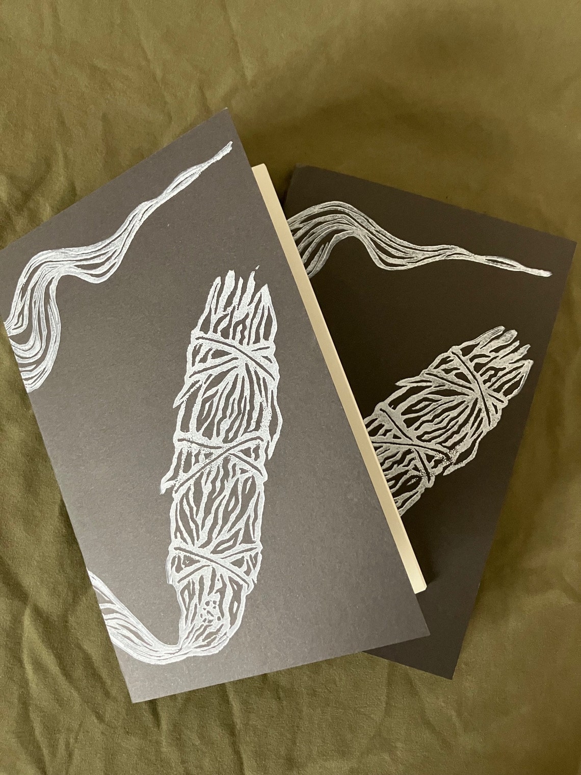 Burning Incense Notebook BLANK Softcover Sketchbook, Smudge Sage ...