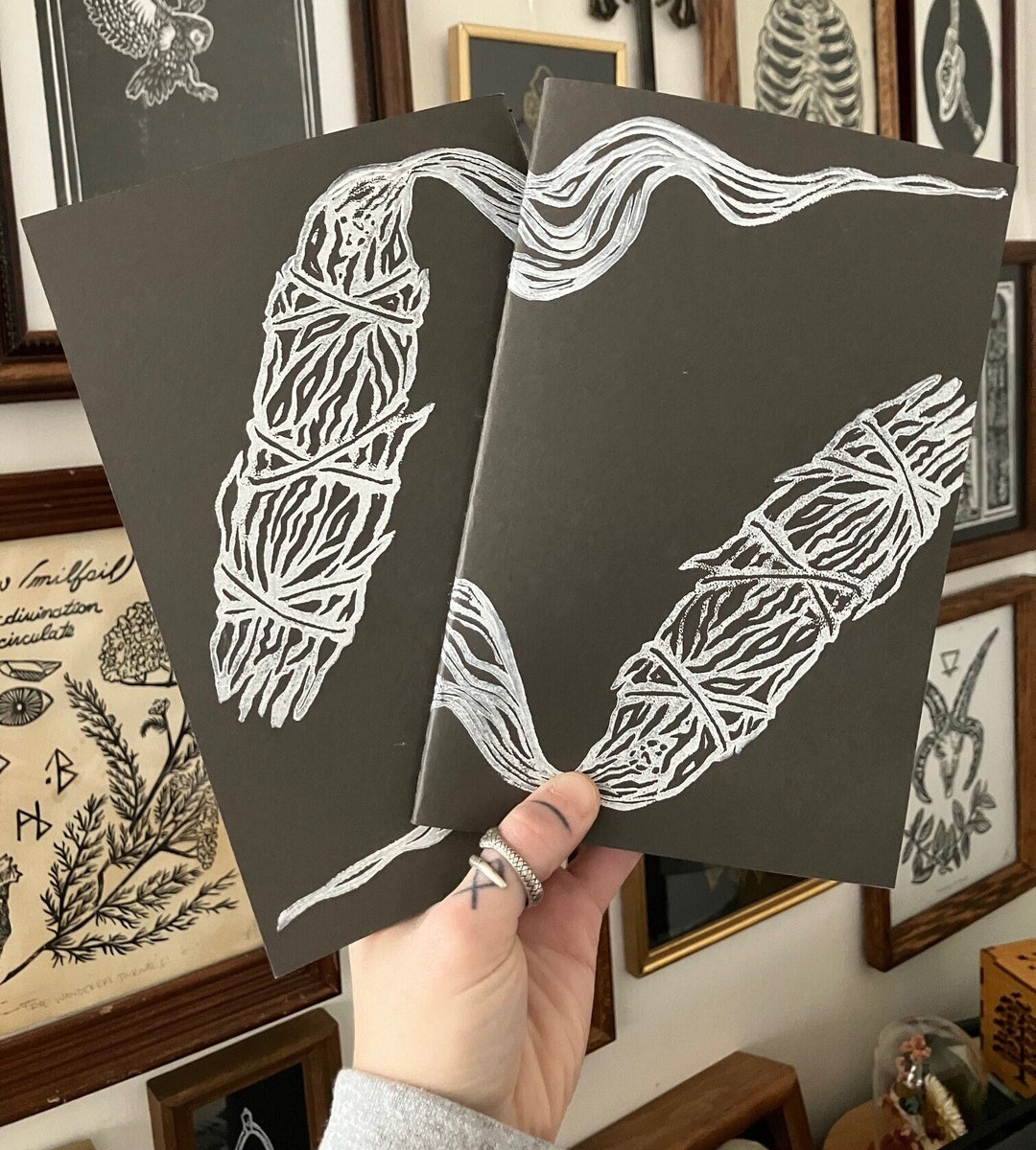 Burning Incense Notebook BLANK Softcover Sketchbook, Smudge Sage ...