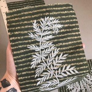 Fern Patch, Upcycled Twill or Poly Weave, Block Printed Patches for ...
