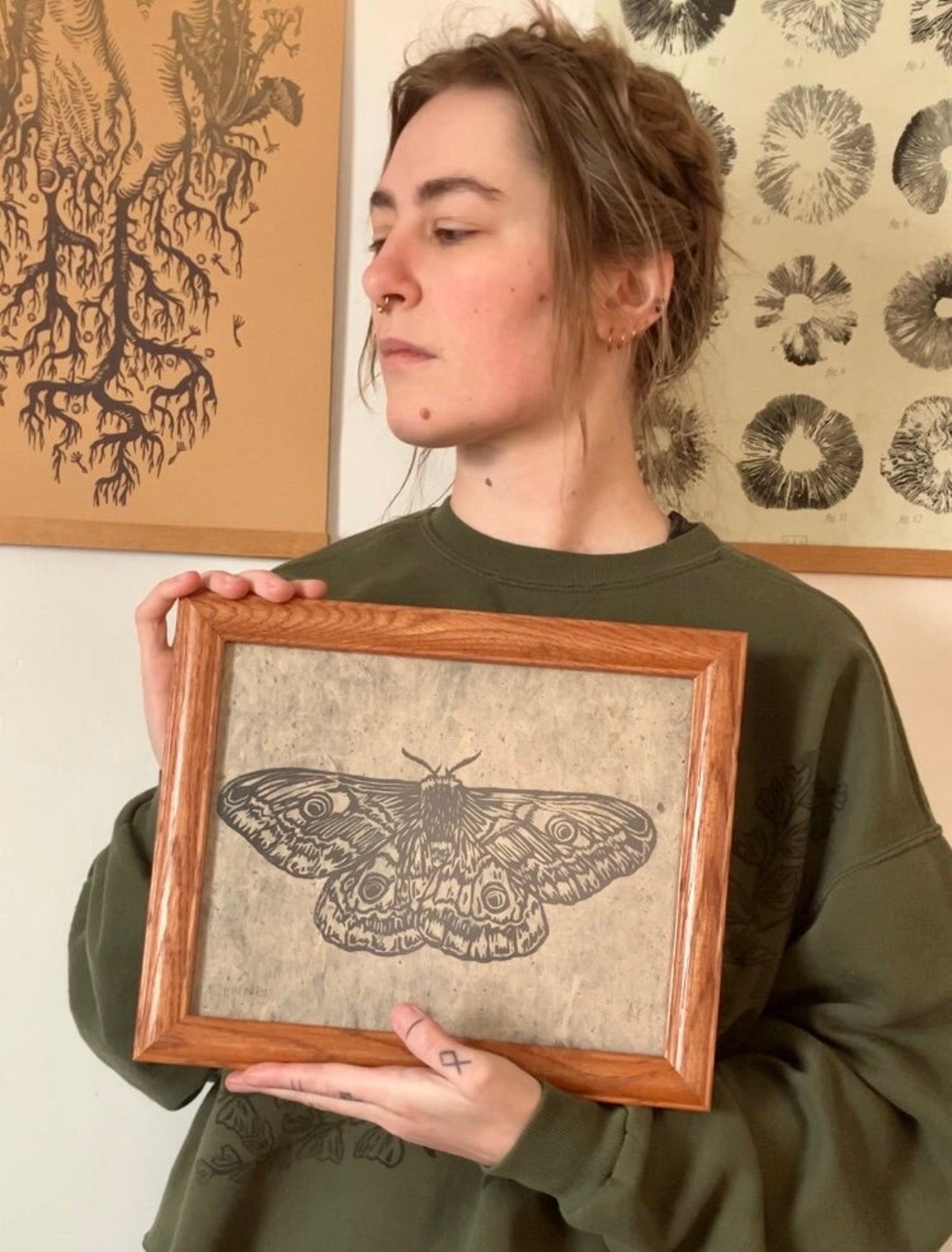 Empress Moth Block Print, Open First-edition Original Unframed, Signed ...
