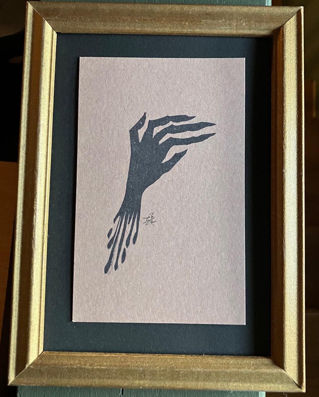 Creepy Shadow Hand Block Print, Open-edition Original Art Unframed ...