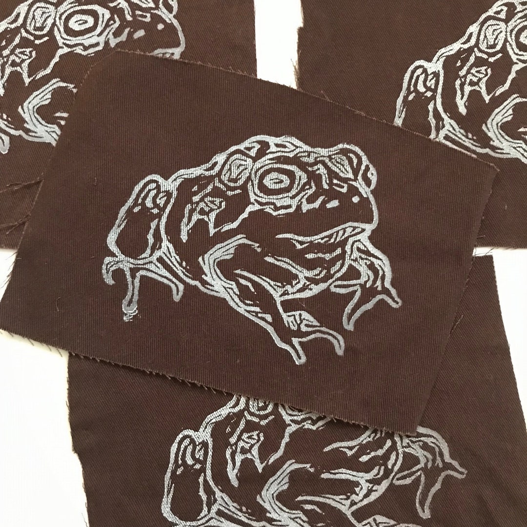 Toad Recycled Twill Patches Block Printed Patches for Jeans - Etsy