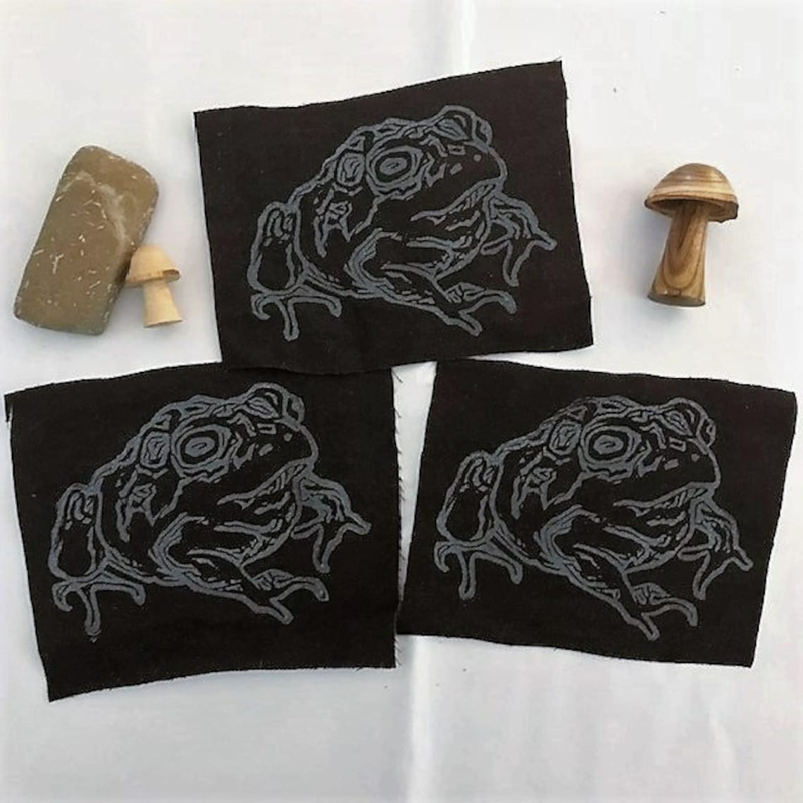 Toad Recycled Twill Patches Block Printed Patches for Jeans - Etsy