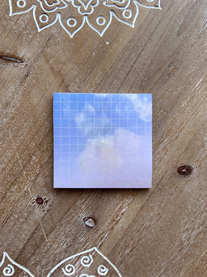 Sticky Post-it Notes Purple Aesthetic Real Moon and Clouds Design 50 ...