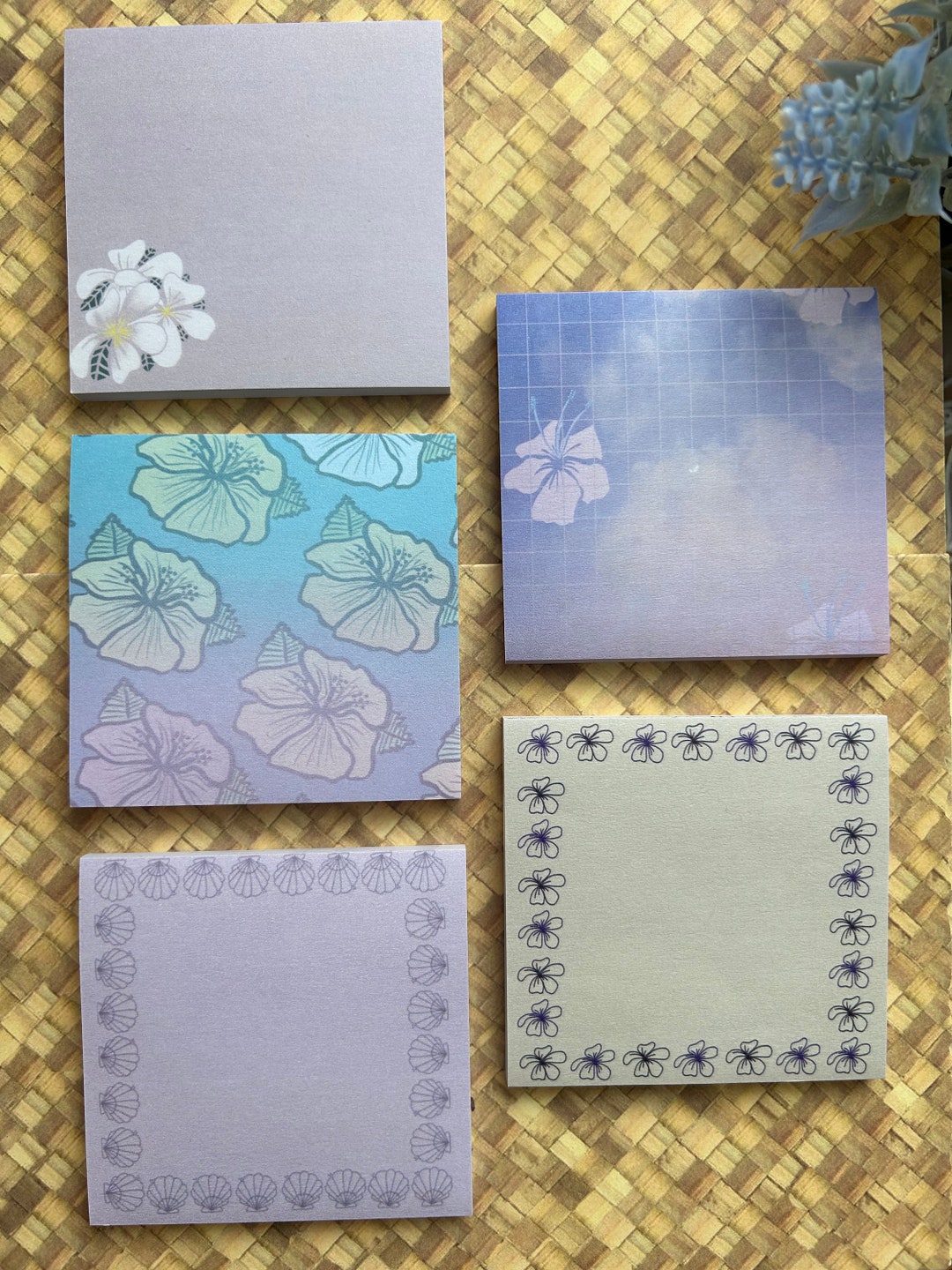 5-pack of Tropical Designed 50 Sheet Self Adhesive Notepad - Etsy