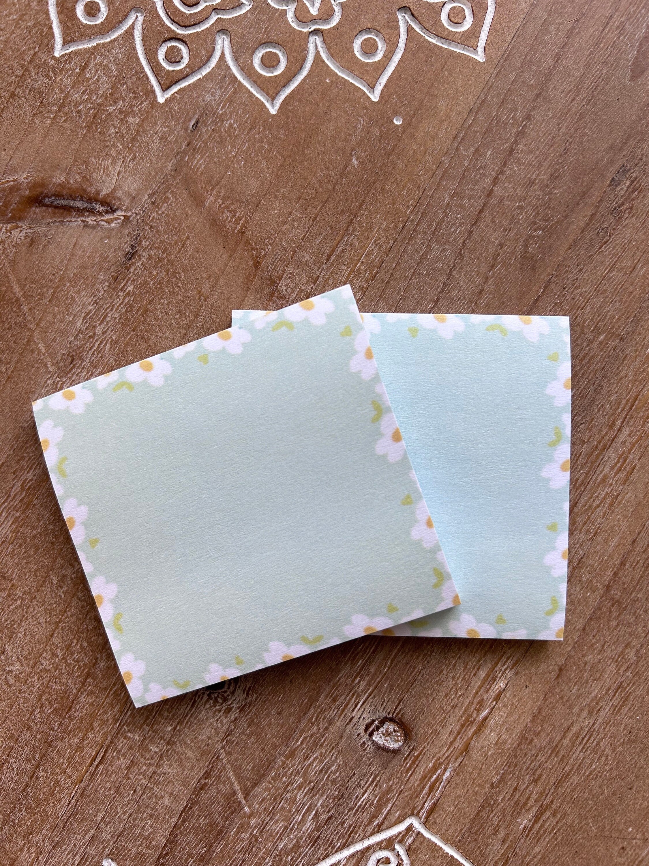 Green Daisy Border Sticky Post It Notes 50 Sheets. - Etsy