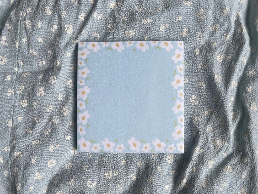 Blue Daisy Boarder Sticky Post It Notes 50 Sheets. - Etsy