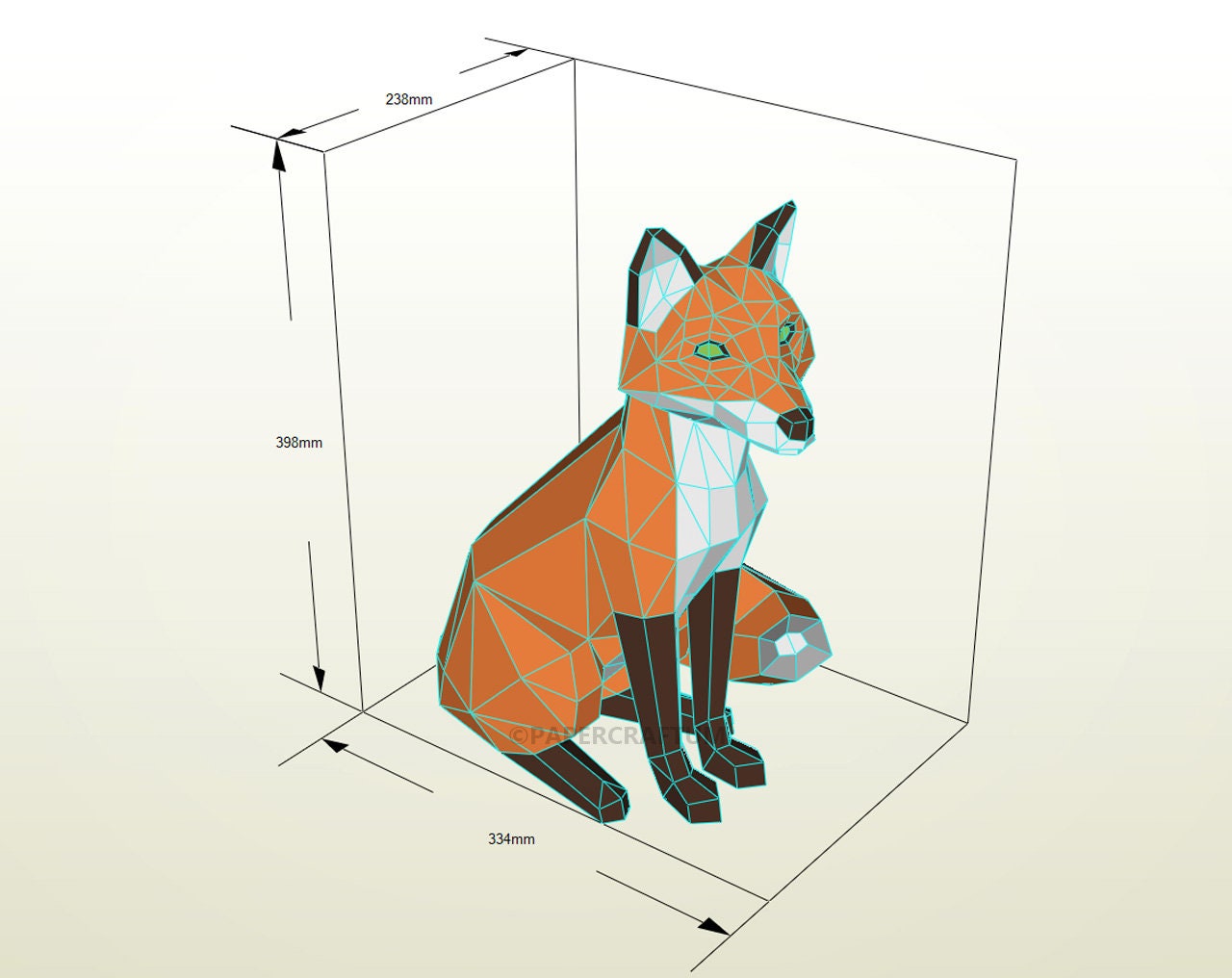 Fox Papercraft Fox Diy Paper Statue 3D Low Poly Fox Fox - Etsy UK