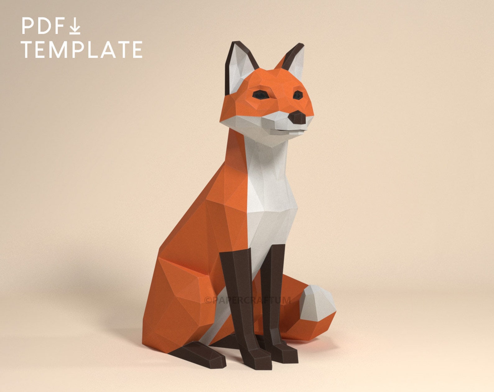 Fox Papercraft Fox Diy Paper Statue 3D Low Poly Fox Fox - Etsy UK