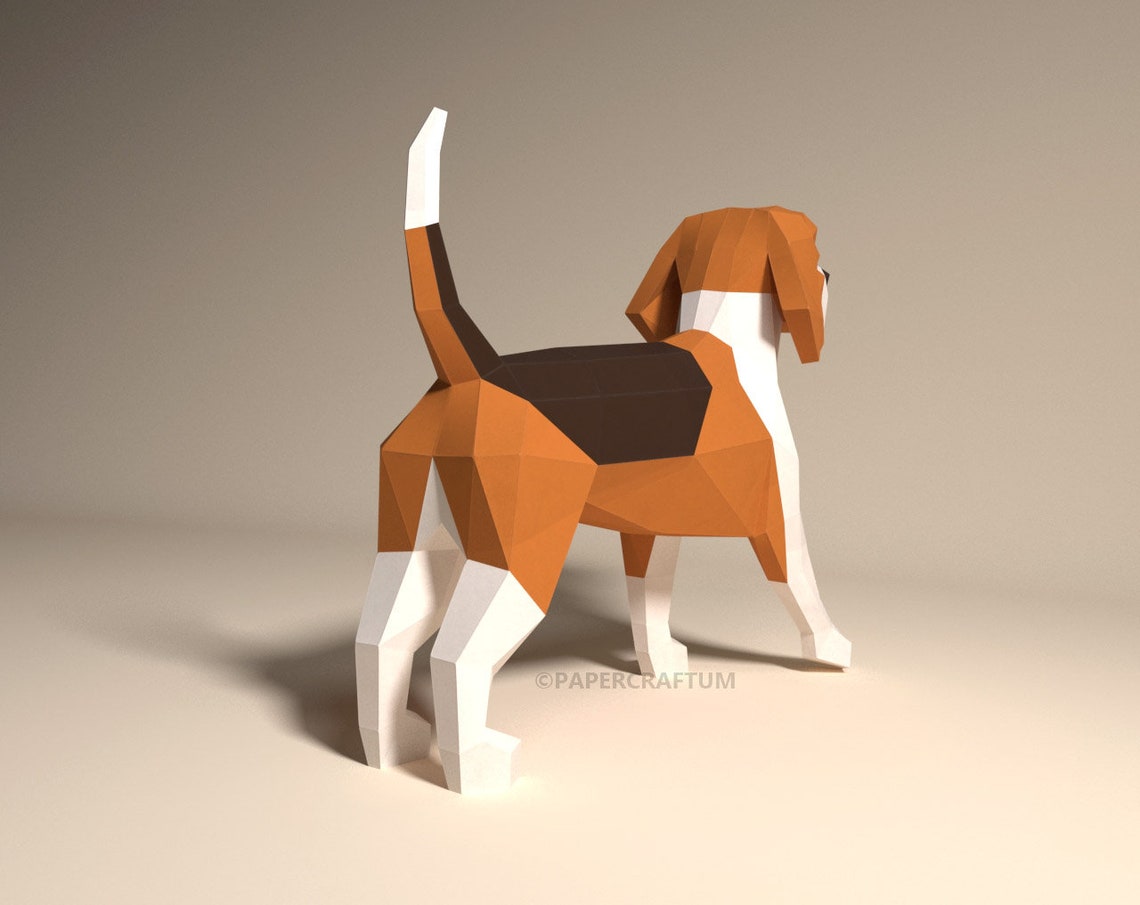 Beagle Papercraft Dog Papercraft Papercraft Animals PDF - Etsy Canada