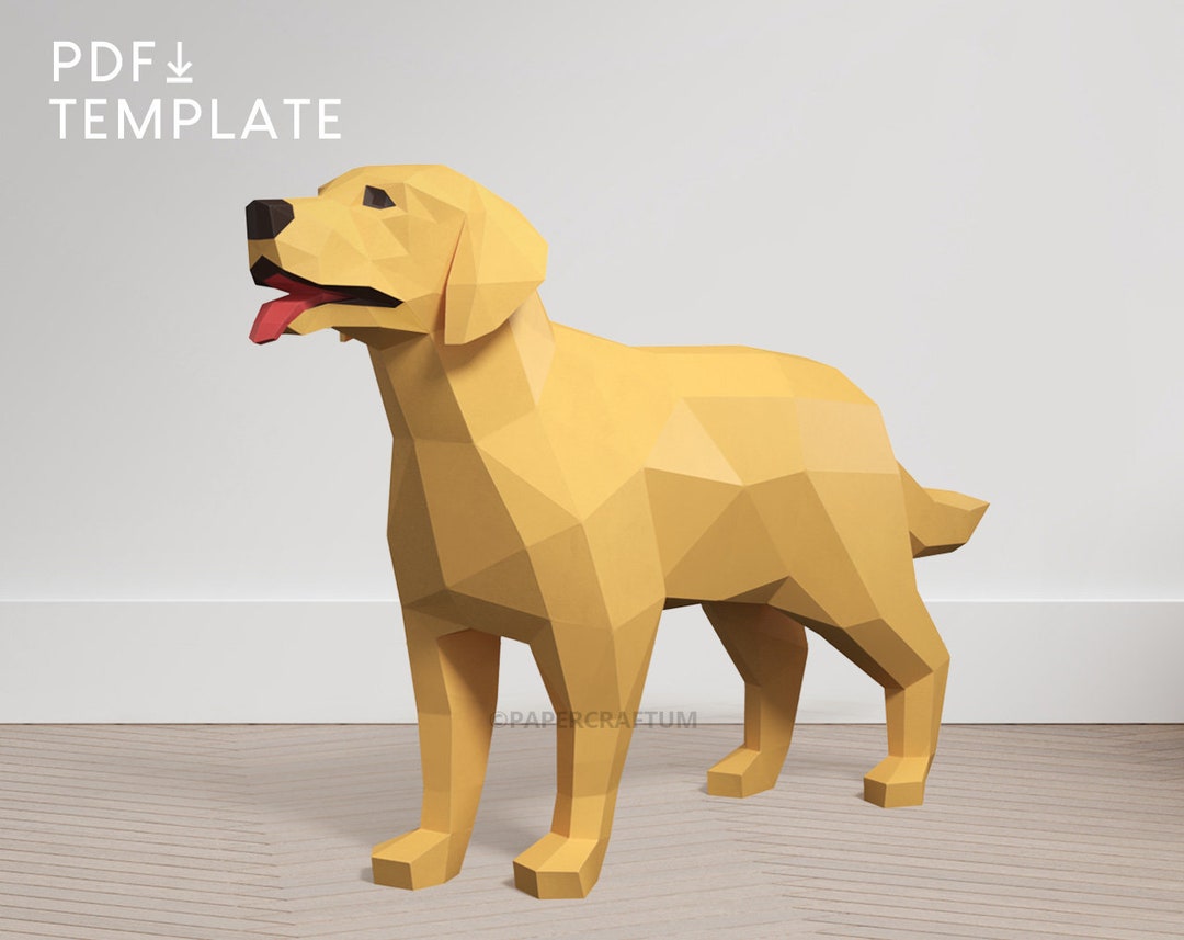 Golden Retriever Papercraft, Labrador Papercraft, Dog Papercraft, Lab ...