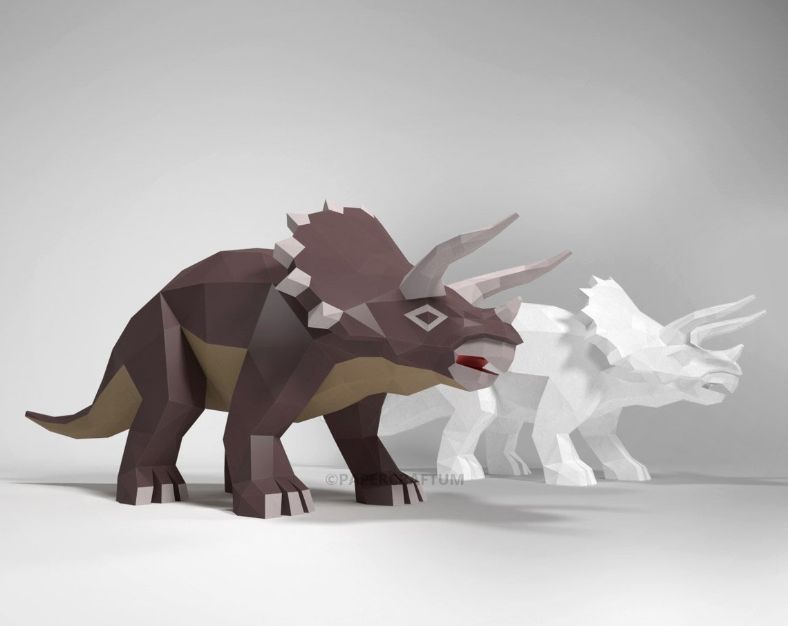 Triceratops Papercraft Dinosaur Papercraft Sculpture - Etsy