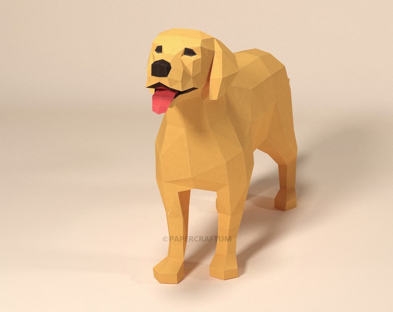 Golden Retriever Papercraft, Labrador Papercraft, Dog Papercraft, Lab ...