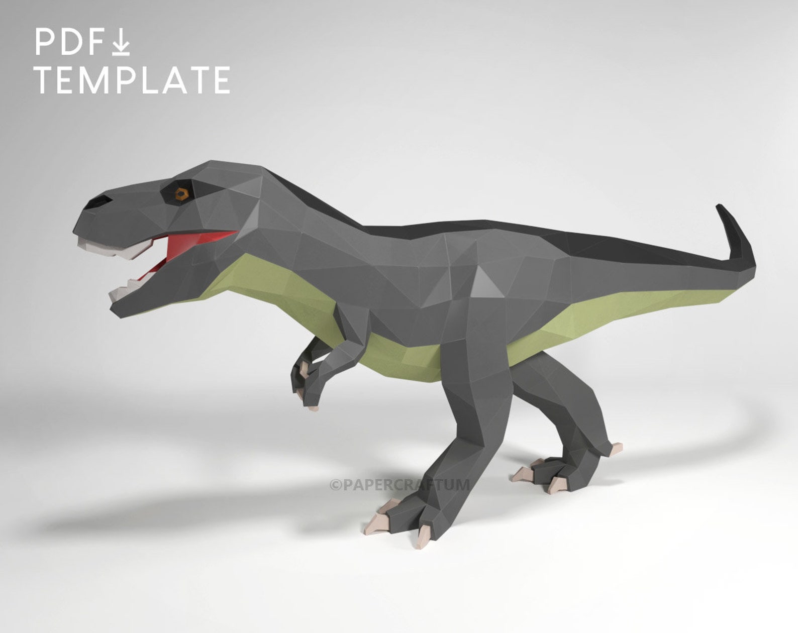 T-rex Papercraft Dinosaur Papercraft Sculpture Trex Low Poly - Etsy UK