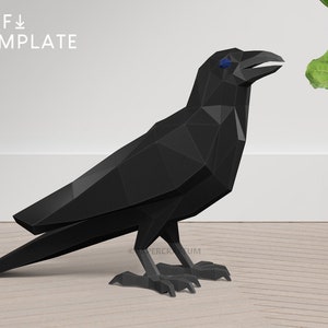 BIRD CROW PAPERCRAFT Template Diy 3d Paper Craft Pdf - Etsy