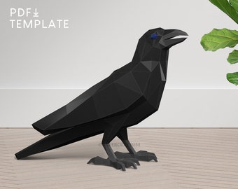 BIRD CROW PAPERCRAFT Template Diy 3d Paper Craft Pdf - Etsy