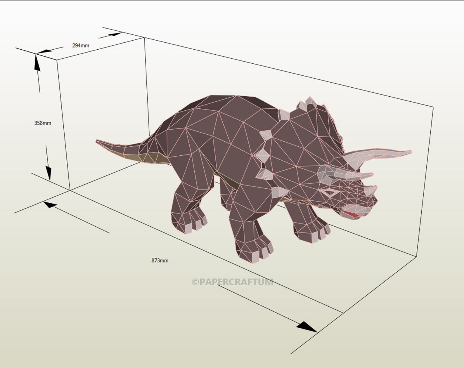Triceratops Papercraft Dinosaur Papercraft Sculpture - Etsy