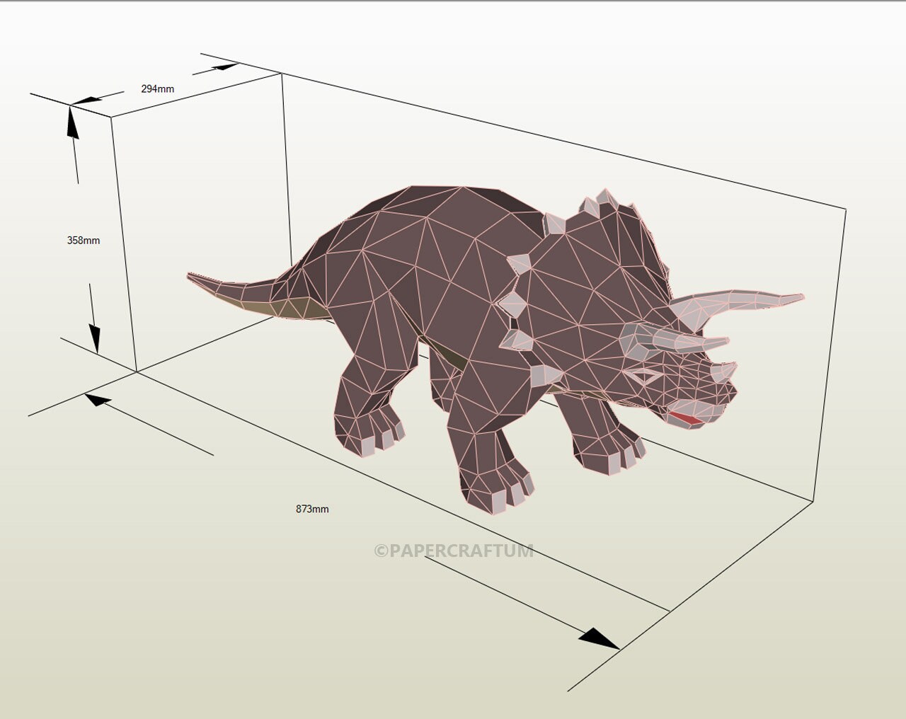 Triceratops Papercraft Dinosaur Papercraft Sculpture - Etsy UK