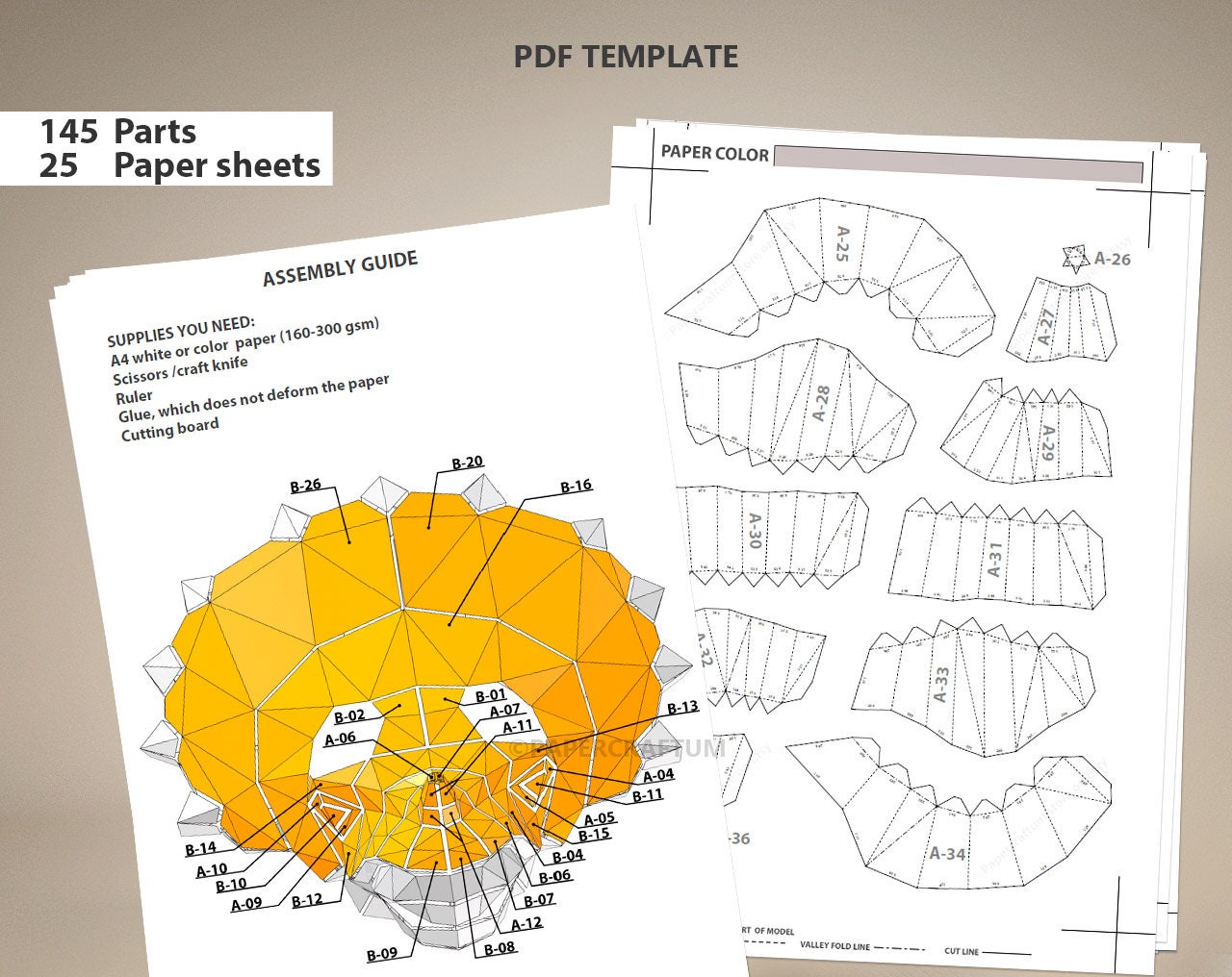 Triceratops Papercraft Dinosaur Papercraft Sculpture - Etsy UK