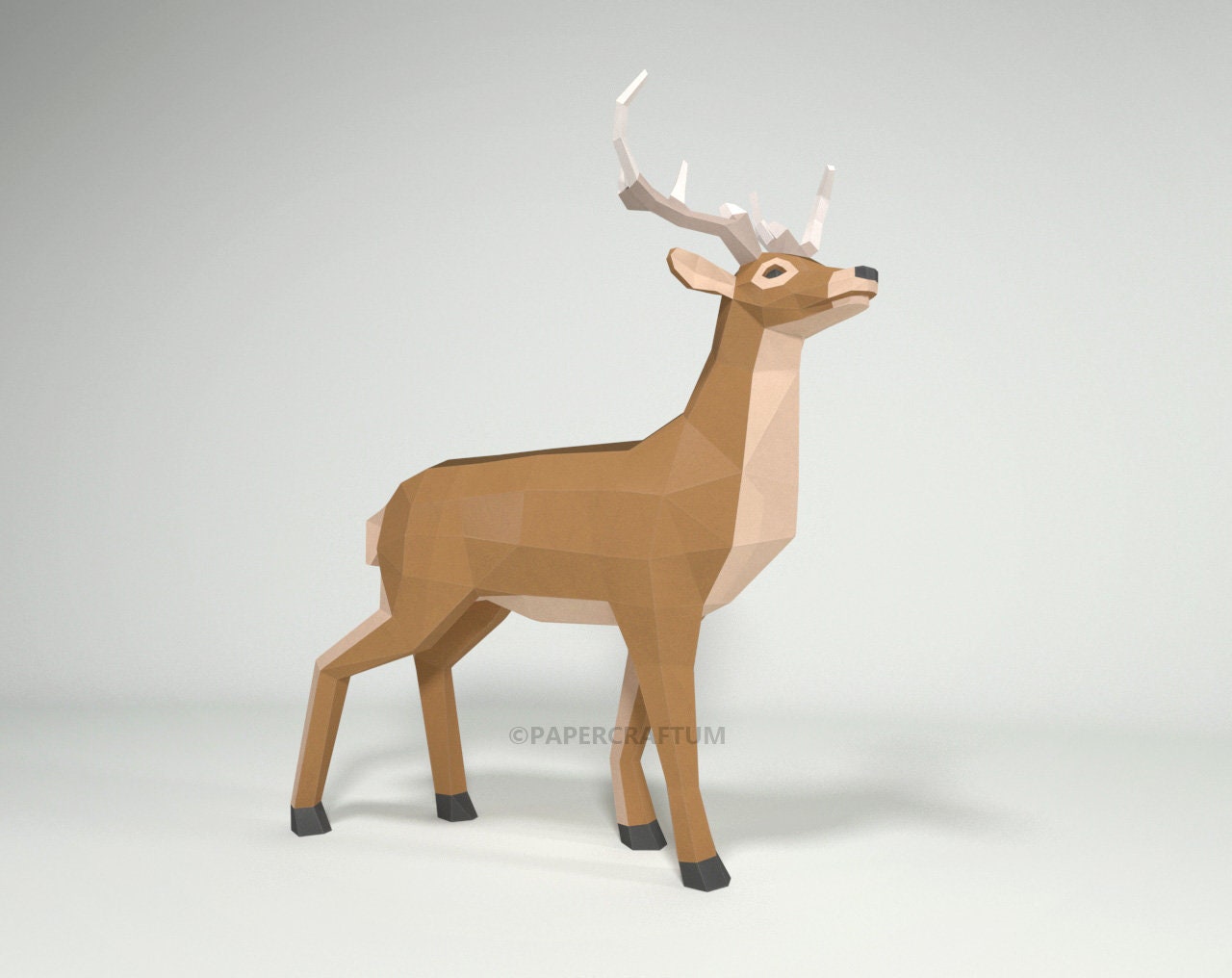 Deer Papercraft Deer Diy Paper Statue Stag 3D Low Poly DIY - Etsy UK