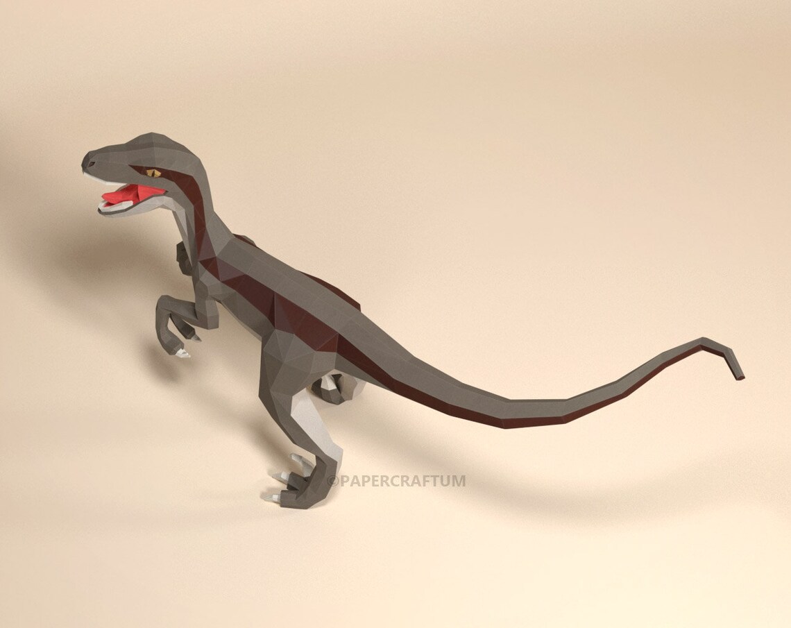 Raptor Papercraft 3D Velociraptor Papercraft Kit Dinosaur - Etsy Canada