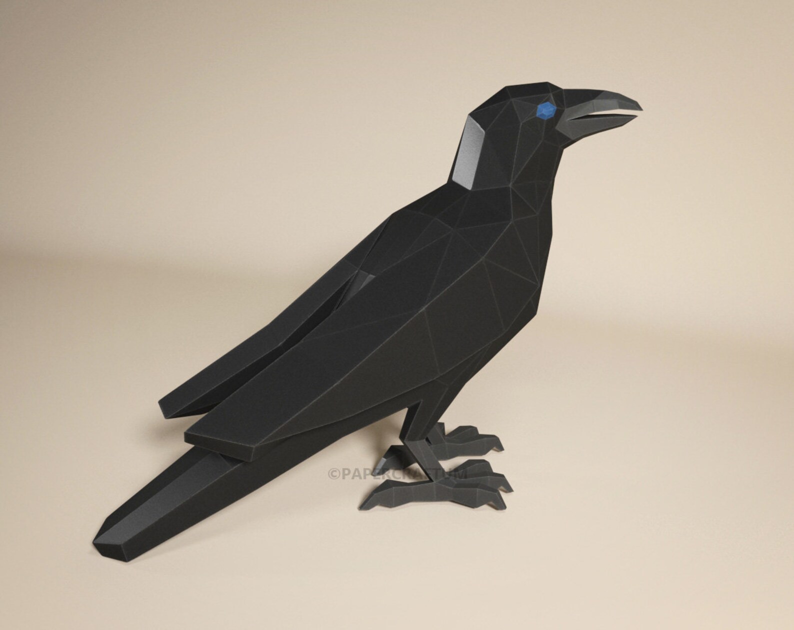 Raven Papercraft Raven Diy Paper Statue Crow 3D Low Poly - Etsy UK