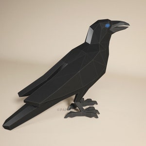 Raven Papercraft Raven Diy Paper Statue Crow 3D Low Poly - Etsy Canada