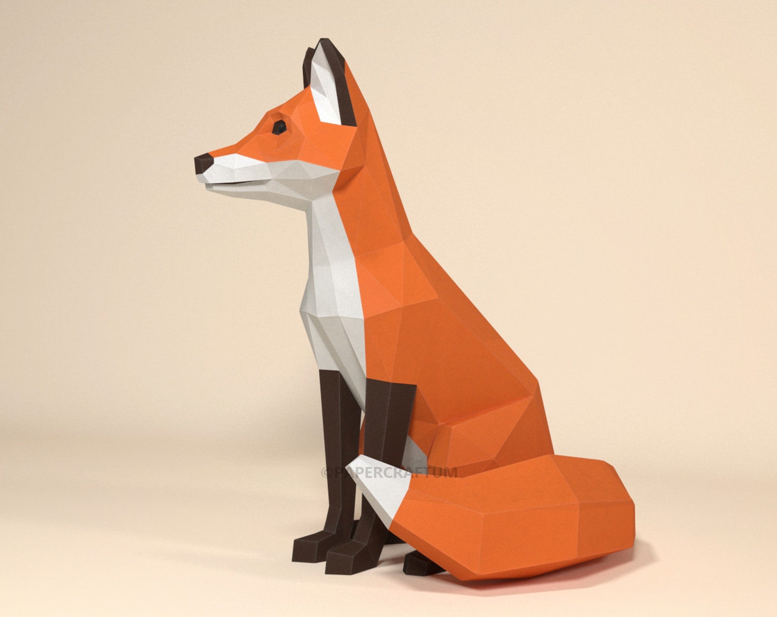 Fox Papercraft Fox Diy Paper Statue 3D Low Poly Fox Fox - Etsy UK