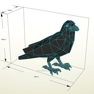 Raven Papercraft Raven Diy Paper Statue Crow 3D Low Poly - Etsy Canada