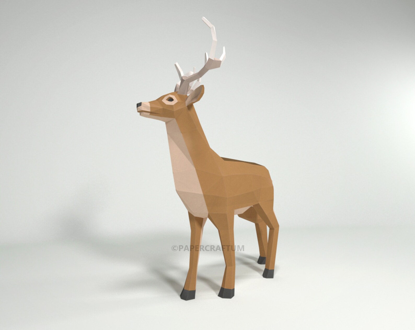 Deer Papercraft Deer Diy Paper Statue Stag 3D Low Poly DIY - Etsy UK