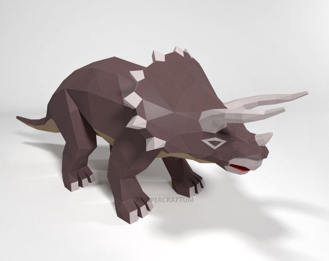 Triceratops Papercraft Dinosaur Papercraft Sculpture - Etsy UK