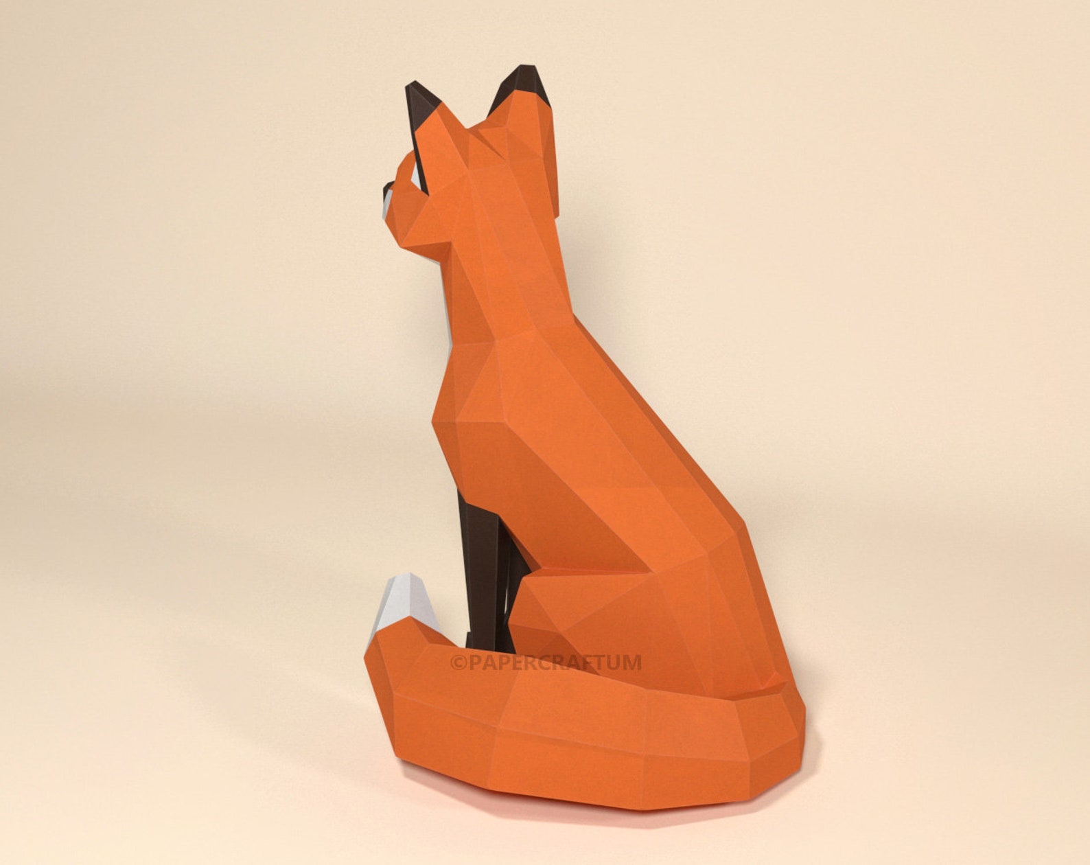 Fox Papercraft Fox Diy Paper Statue 3D Low Poly Fox Fox - Etsy UK