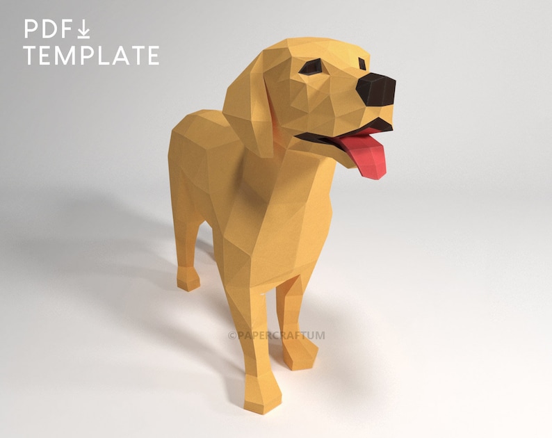 Golden Retriever Papercraft, Labrador Papercraft, Dog Papercraft, Lab ...