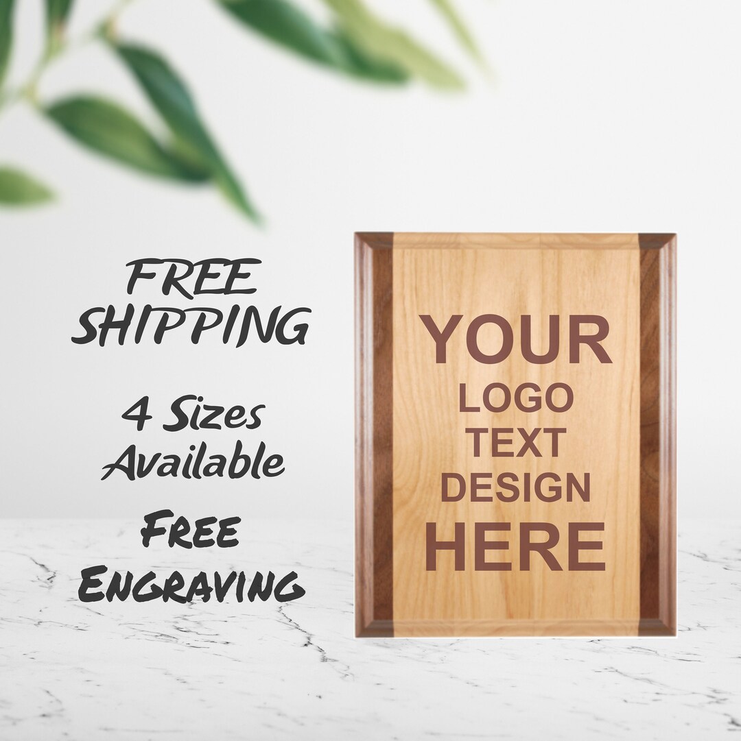 Laser Engraved Alder & Walnut Plaque: Custom Image/logo Award - Etsy