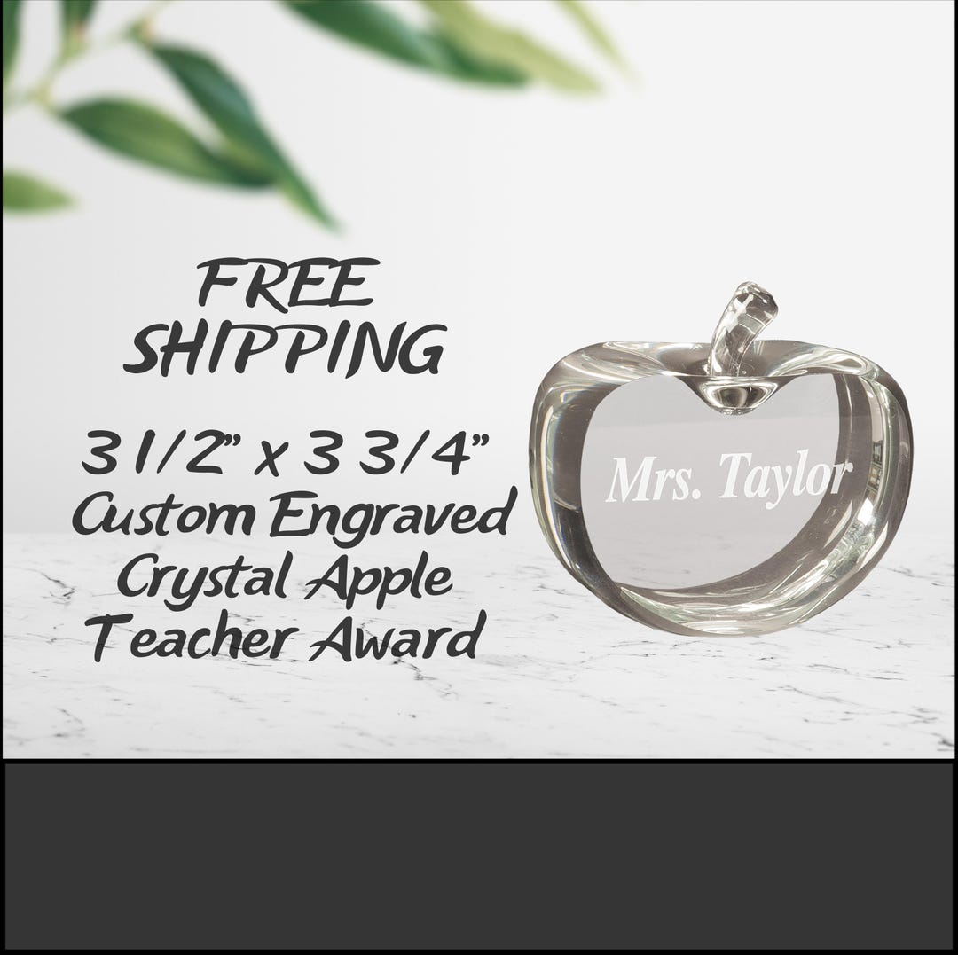 Crystal Apple Teacher Award - Teacher Appreciation Gift - Gift for ...