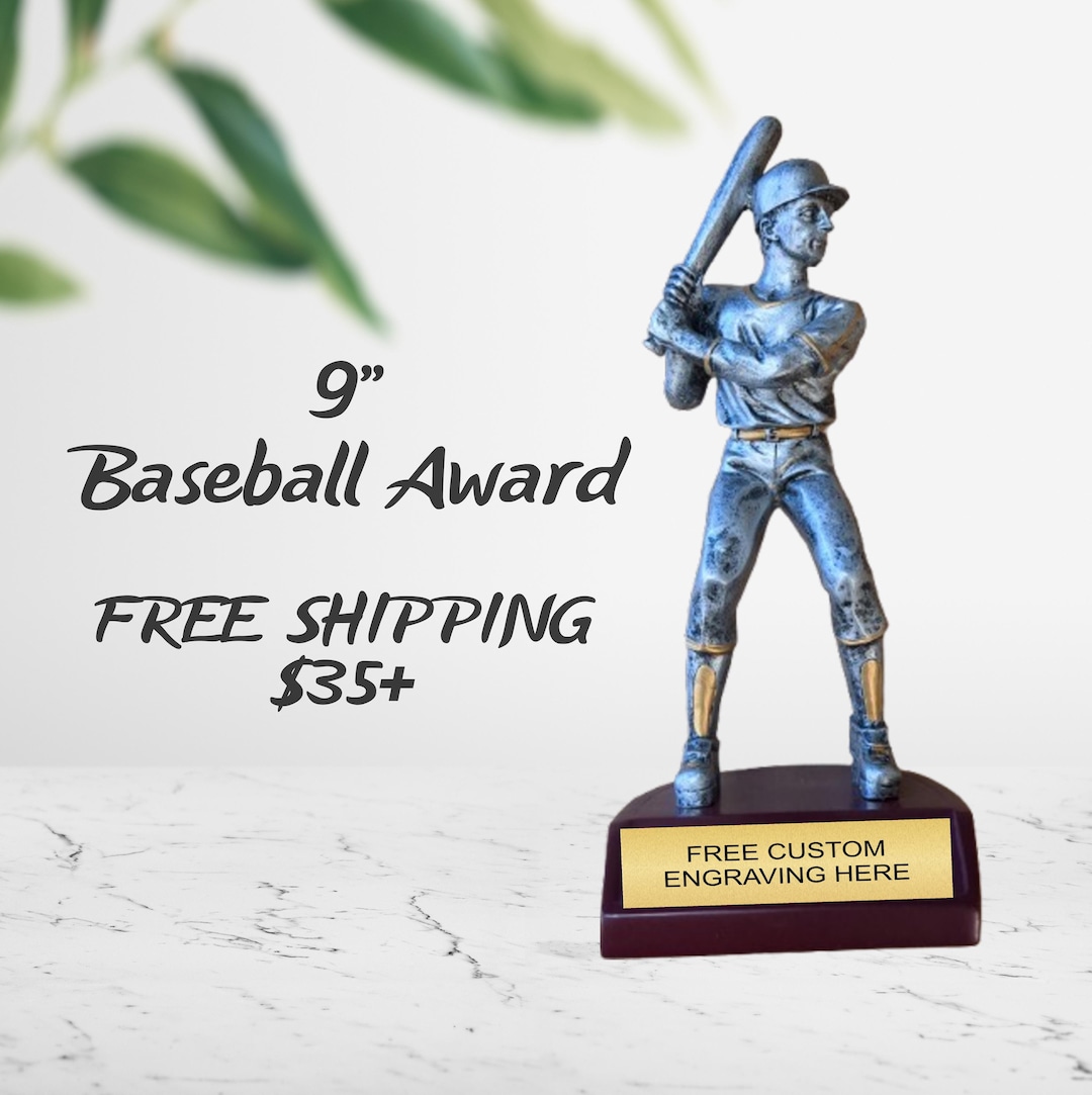 Baseball Resin Figure Trophies Awards Made of Silver Pewter With Gold ...