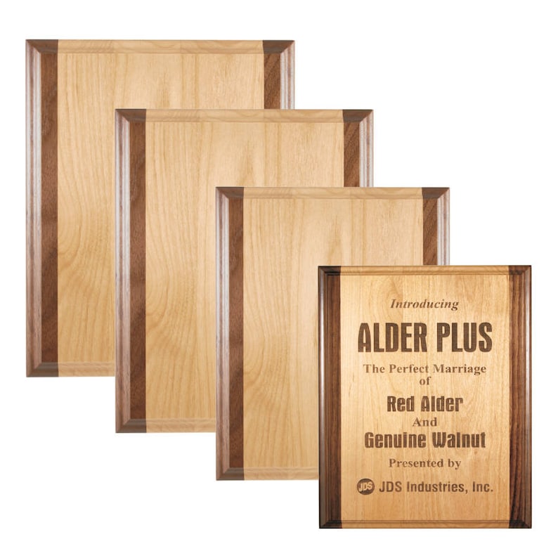 Laser Engraved Alder & Walnut Plaque: Custom Image/logo Award - Etsy