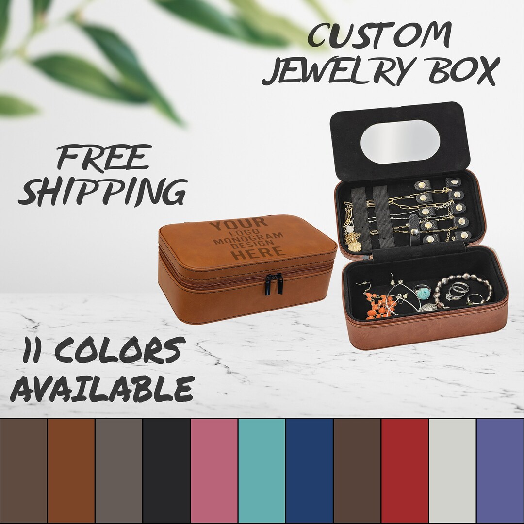 Laser Engraved Leatherette Jewelry Box With Custom Image, Logo, And/or ...