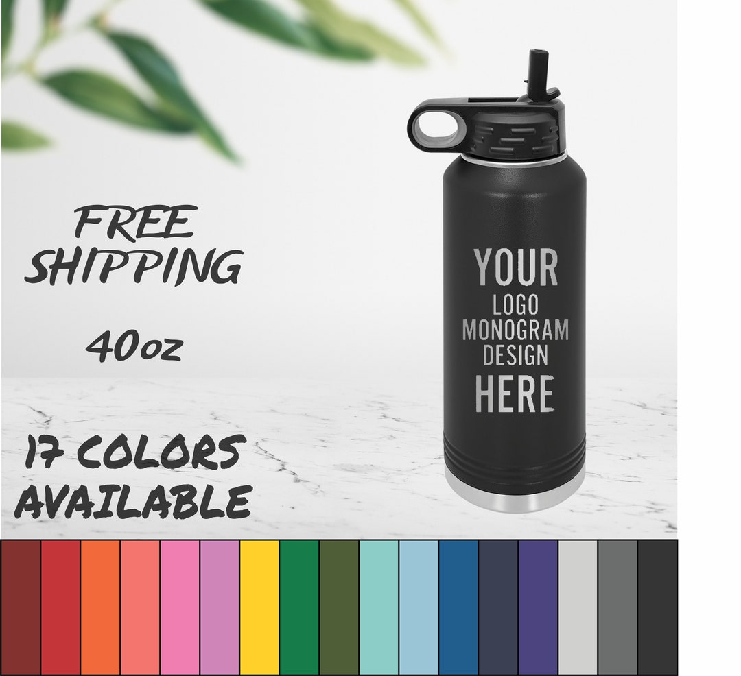 Laser Engraved Water Bottle: Personalized 40oz Insulated Stainless ...