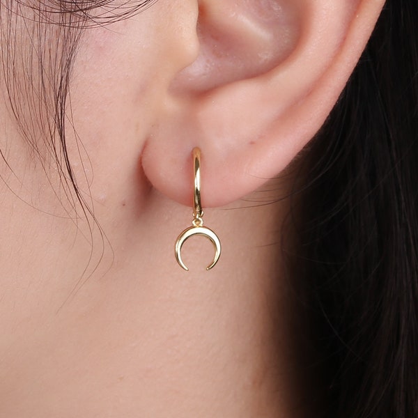 Moon Hoop Earring - Etsy