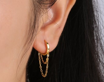 Gold Chain Earrings | Etsy