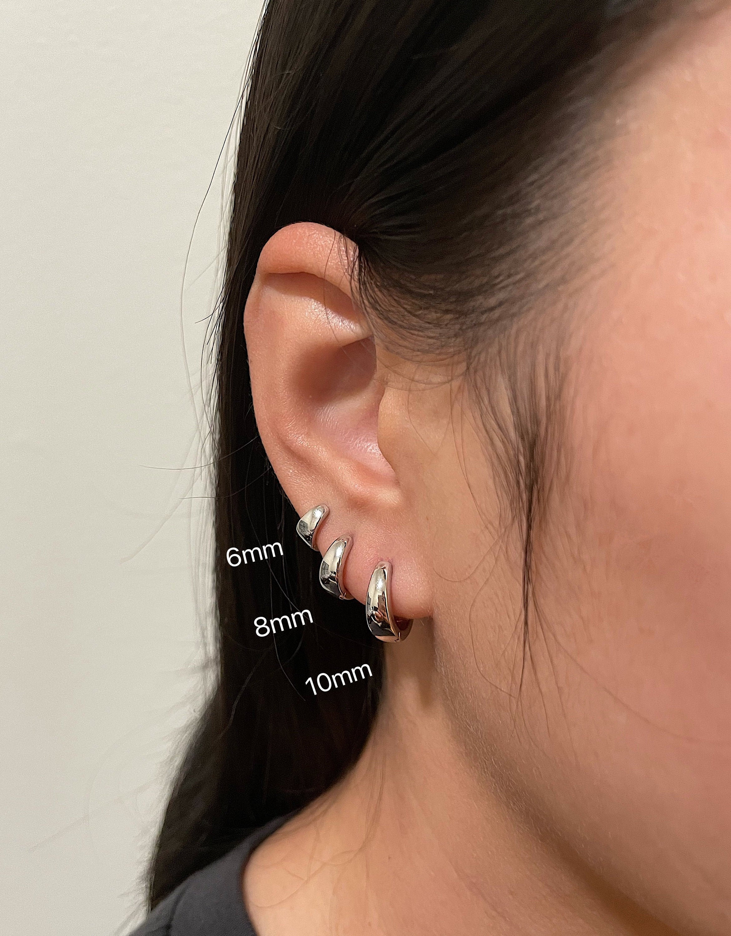 Chunky Silver Hoop Set - Etsy