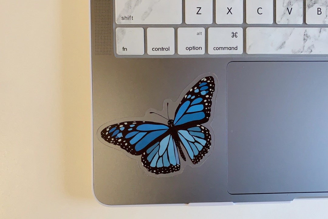 Blue Butterfly: Sticker—clear - Etsy