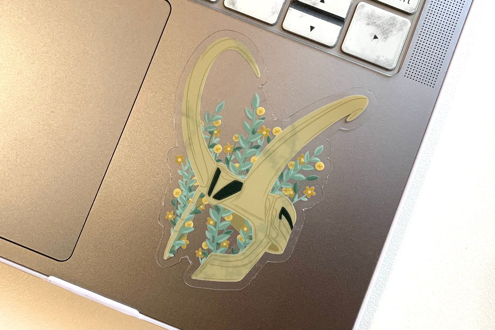 Loki Helmet & Floral: Stickerclear - Etsy