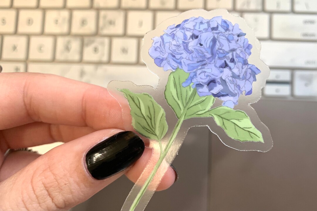 Hydrangea: Sticker—clear - Etsy