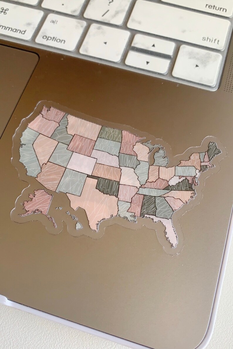 United States Map: Stickerclear - Etsy