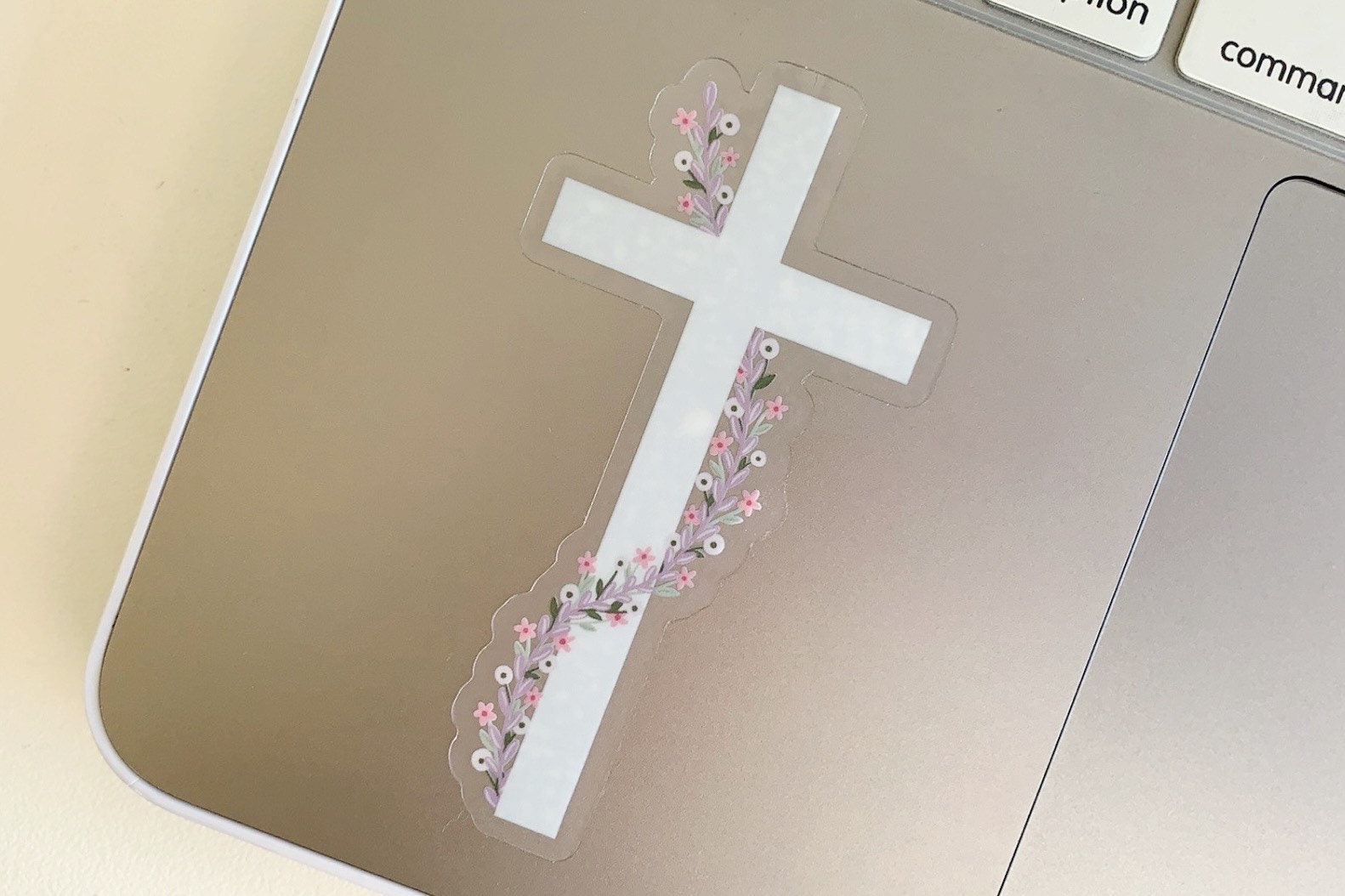 Cross & Floral: StickerClear | Etsy