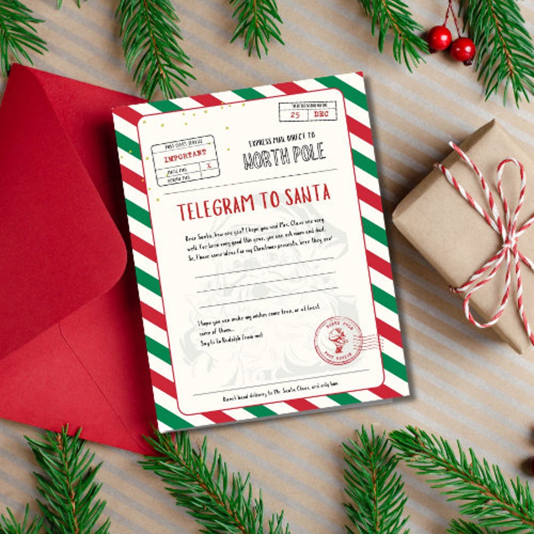 Telegram to Santa Printable- Easy to Print Telegram to Santa - Telegram ...